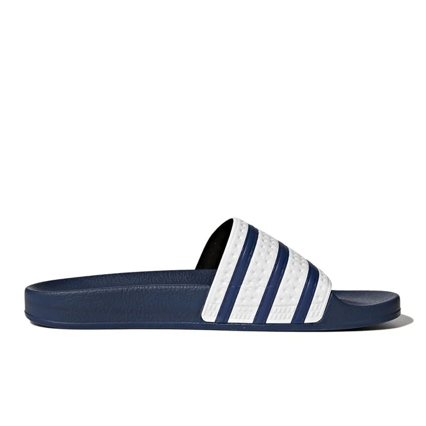 ADIDAS ORIGINALS ADILETTE BLUE/WHITE SLIDES – UrbanStrides